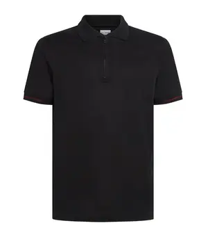 Pal Zileri Cotton Zip-up Polo Shirt - Black
