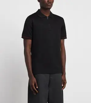 Pal Zileri Cotton Zip-up Polo Shirt