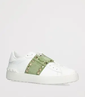 Valentino Garavani Leather Open Rockstud Sneakers