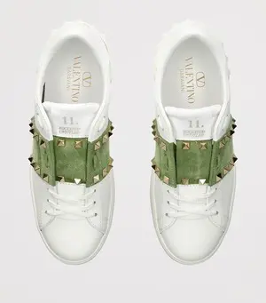 Valentino Garavani Leather Open Rockstud Sneakers