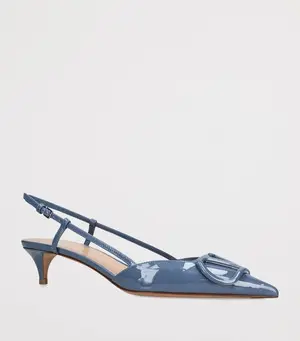 Valentino Garavani Leather Vlogo Slingback Pumps