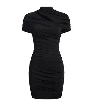 Balmain Jersey Draped Bodycon Mini Dress