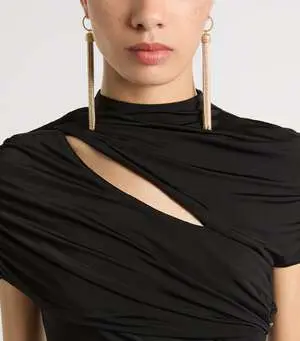 Balmain Jersey Draped Bodycon Mini Dress