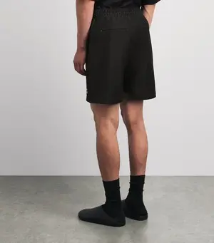 DOMREBEL Chambray Baller Shorts With Embroidered Logo