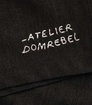 DOMREBEL Chambray Baller Shorts With Embroidered Logo