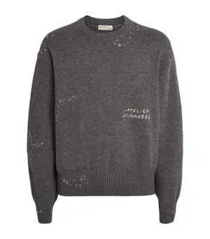 DOMREBEL Wool-blend Embroidered Crew Neck Sweater