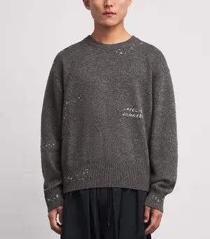 DOMREBEL Wool-blend Embroidered Crew Neck Sweater