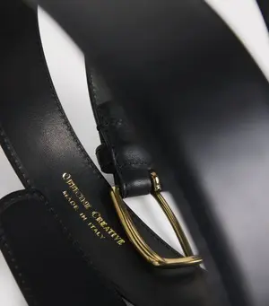 Officine Creative Leather Belt With Gold Tone Buckle