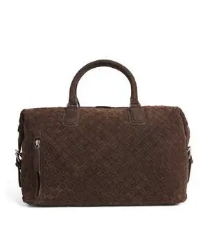 Officine Creative Suede Woven Armor Duffle Bag - Brown