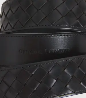 Officine Creative Leather Woven Reversible Belt
