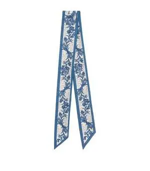 Harrods Silk Menagerie Print Scarf - Blue