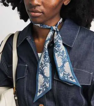 Harrods Silk Menagerie Print Scarf - Blue