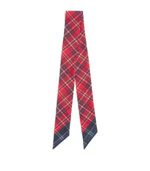 Harrods Silk Tartan Scarf - Blue