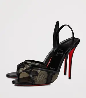 CHRISTIAN LOUBOUTIN Miss Z Lace Sling 100 Lace Slingbacks