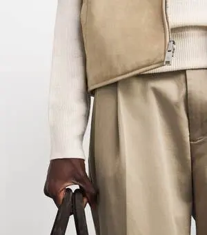 Canali Wool-cashmere Quarter-zip Sweater - White