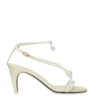 NEOUS Leather And Rope Heeled Sandals - Beige