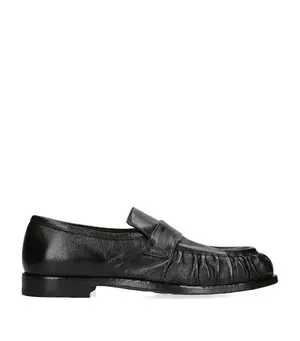 Officine Creative Leather Solitude Penny Loafers - Black