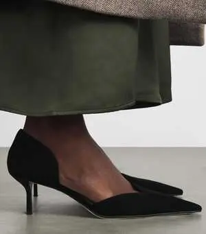 Victoria Beckham Suede D'orsay Pumps 55 - Black