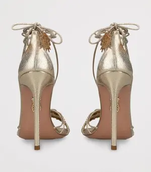 AQUAZZURA Leather Night Stars Sandals - Silver