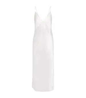 Olivia Von Halle Silk Issa Slip Dress - White