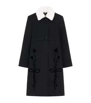 Valentino Garavani Wool-cashmere Embroidered Coat