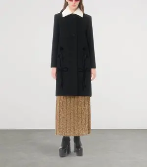 Valentino Garavani Wool-cashmere Embroidered Coat