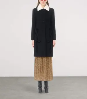 Valentino Garavani Wool-cashmere Embroidered Coat