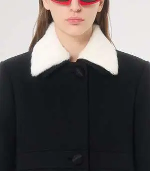 Valentino Garavani Wool-cashmere Embroidered Coat