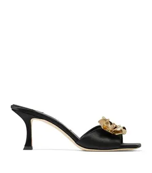JIMMY CHOO Skye 70 Heeled Mules With Floral Embellishments