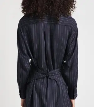 Lafayette 148 New York Silk-blend Pinstripe Shirt