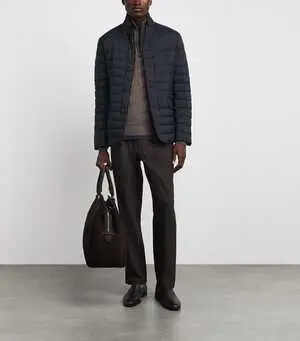 MOORER Quilted Down Jacket - Navy