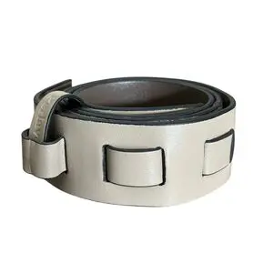 PERLAVERA Sandra Leather Belt Light Gray-dark Reversible