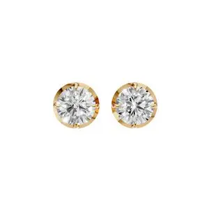 AYA FINE JEWELRY 4 Carat Round Lab Grown Diamond Stud Earrings In 10k Gold - Yellow