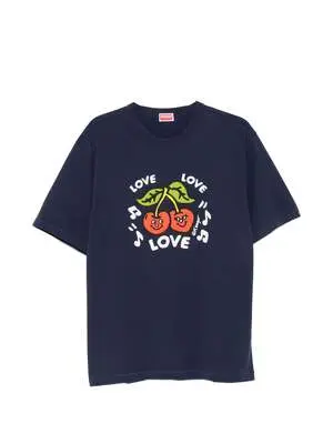 Kenzo Crewneck T-shirt With Printed Front Panel