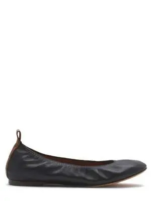 LANVIN Leather Ballerina Flats - Black