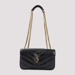 Saint Laurent Lou Lou Leather Handbag, W 24cm X H 14cm X D 6cm - Black