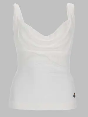 VIVIENNE WESTWOOD Sleeveless Cowl Neck Knit Top - White