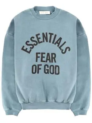 Fear Of God Fear Of God Essentials Logo Mock Neck Sweatshirt Azure