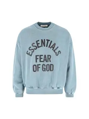 Fear Of God Logo Mock Neck Sweatshirt - Blue