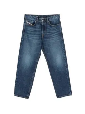 DIESEL® Regular Fit Drop Crotch Tapered Jeans - Blu
