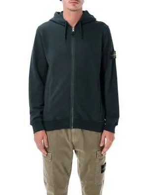 Stone Island No Brand. Brushed Organic Cotton Full-zip Hoodie With Adjustable Hood And Side Bands - Verde