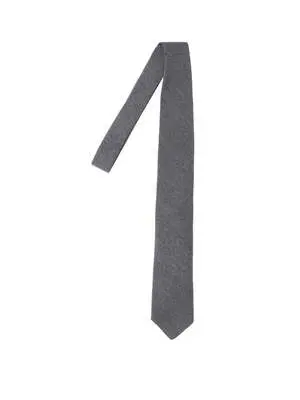 LARDINI Textured Silk Neck Tie - Grey