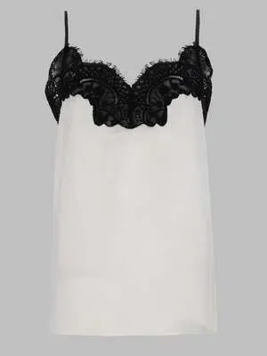 Co Silk Lace Trim Camisole Top