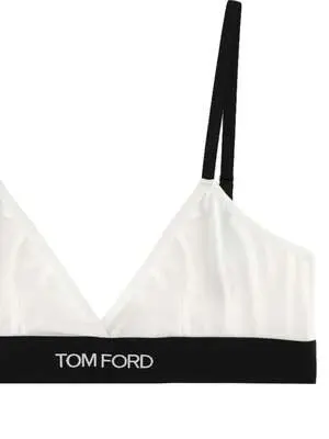 TOM FORD Triangle Bralette With Logo Band - Brown