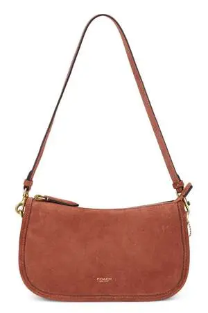 COACH Suede Oval Shoulder Handbag
