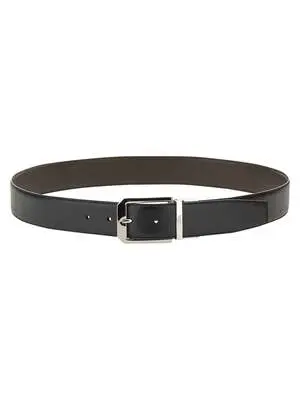 Zegna Reversible Bovine Leather Belt - Black