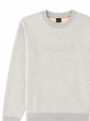 BOSS Embossed Logo Crewneck Sweatshirt - Grey