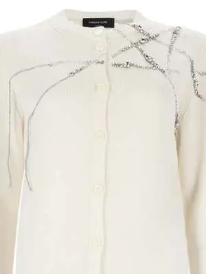Fabiana Filippi Embellished Button-front Wool Blend Cardigan - Ivory