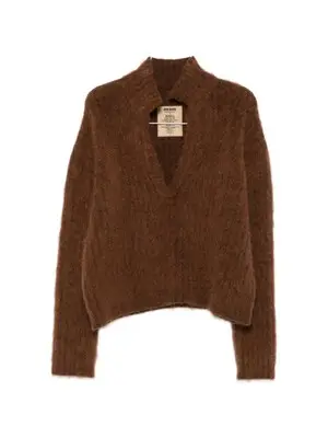UMA WANG Wool Blend High Neck Knit Sweater