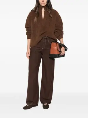 UMA WANG Wool Blend High Neck Knit Sweater